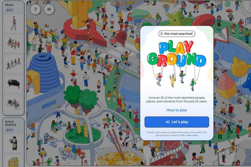 Google Most Searched Playground, gioco 'cerca e trova' per scoprire le ...