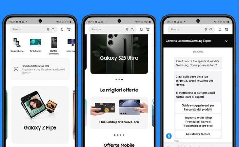 Samsung Shop online accessibile da nuova app mobile ufficiale